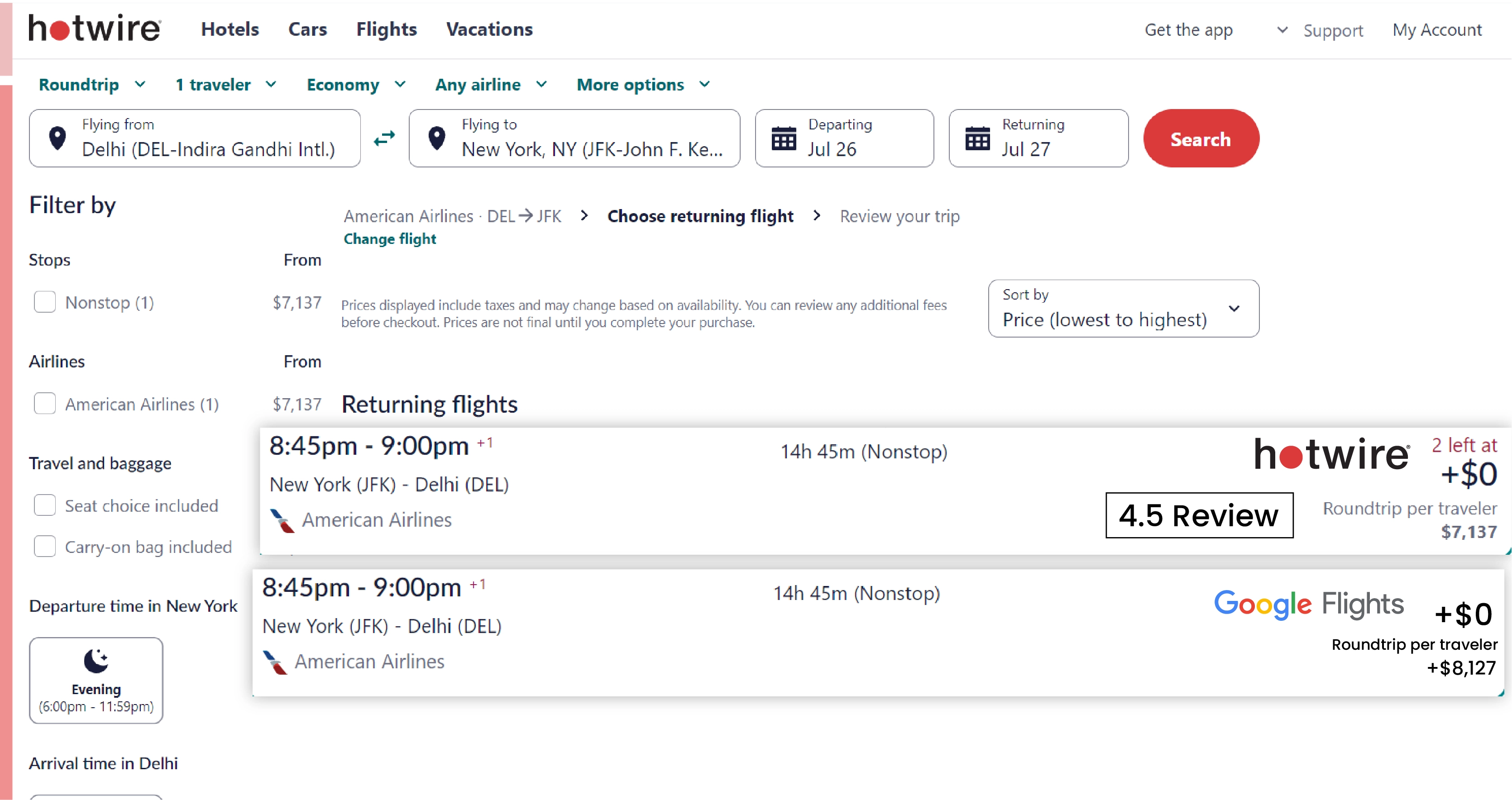 Hotwire Flight Data Scraping Services for Price Data