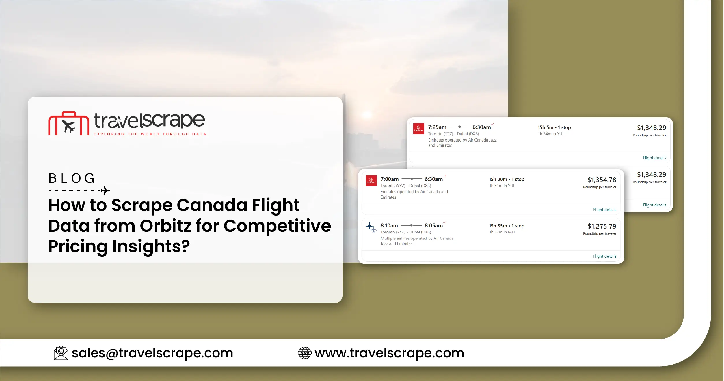 Scrape Canada Flight Data from Orbitz for Competitive Pricing